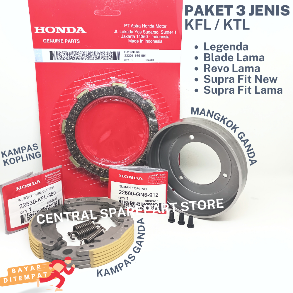 (HEMAT) PAKET SUPRA FIT 3 JENIS KAMPAS GANDA + KAMPAS KOPLING + MANGKOK ...