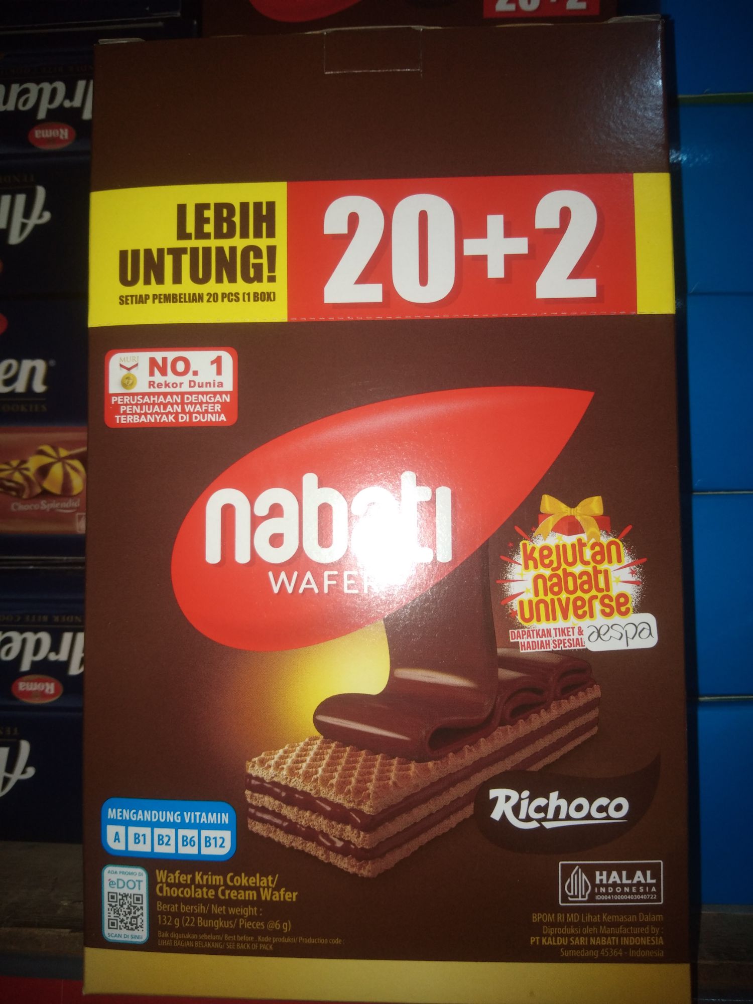 Nabati wafer 1 box isi 20+2pcs/7gram | Lazada Indonesia
