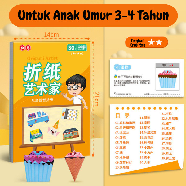 Buku Origami 3D Craft Lipat Bentuk Papercraft Buku Kerajinan Tangan ...