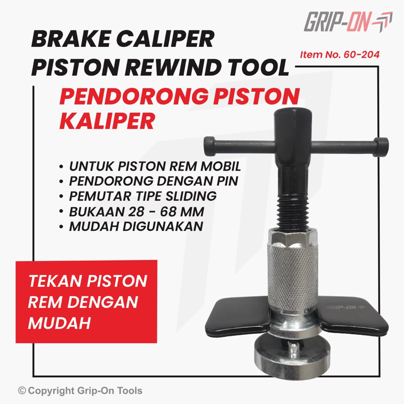 Grip-On Brake Caliper Piston Rewind Tool Pendorong Piston Kaliper ...