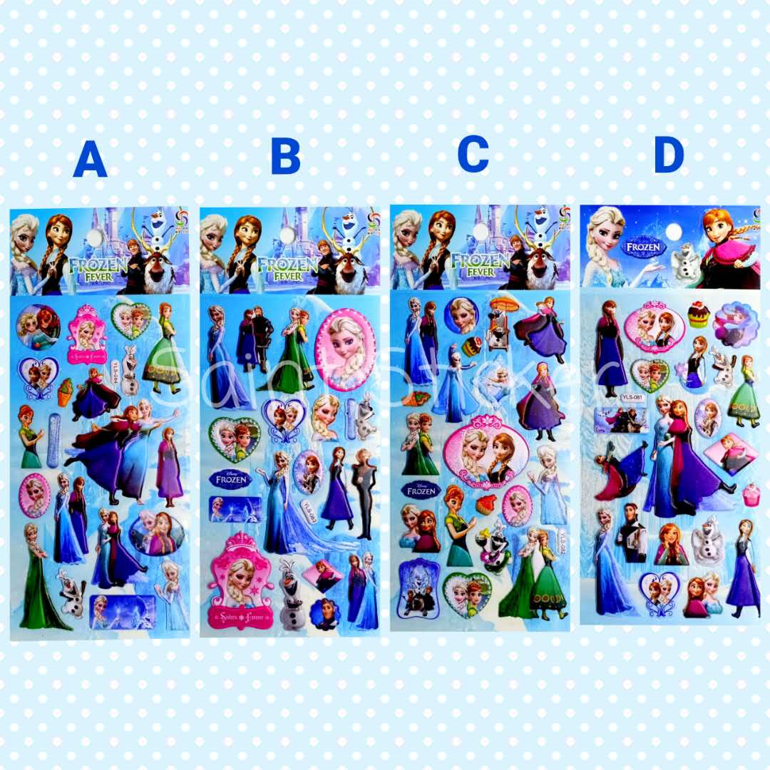 Sticker Stiker Gambar Tempel Anak Timbul Karakter Disney Princess Elsa ...