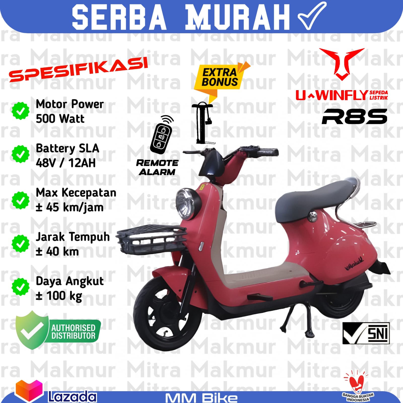 Sepeda Listrik Uwinfly T60 500Wat Terbaru Garansi Resmi Sepeda Listrik ...