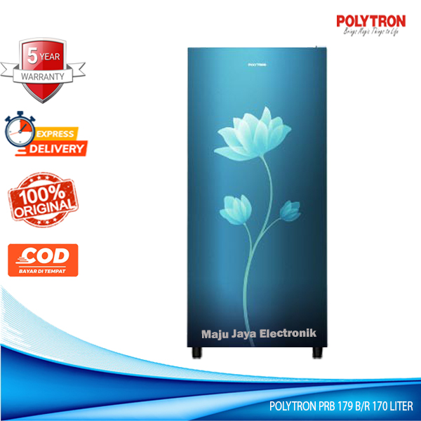 Kulkas 1 Pintu POLYTRON PRB 179 B/R 170 Liter Metal Door Semi Defrost ...