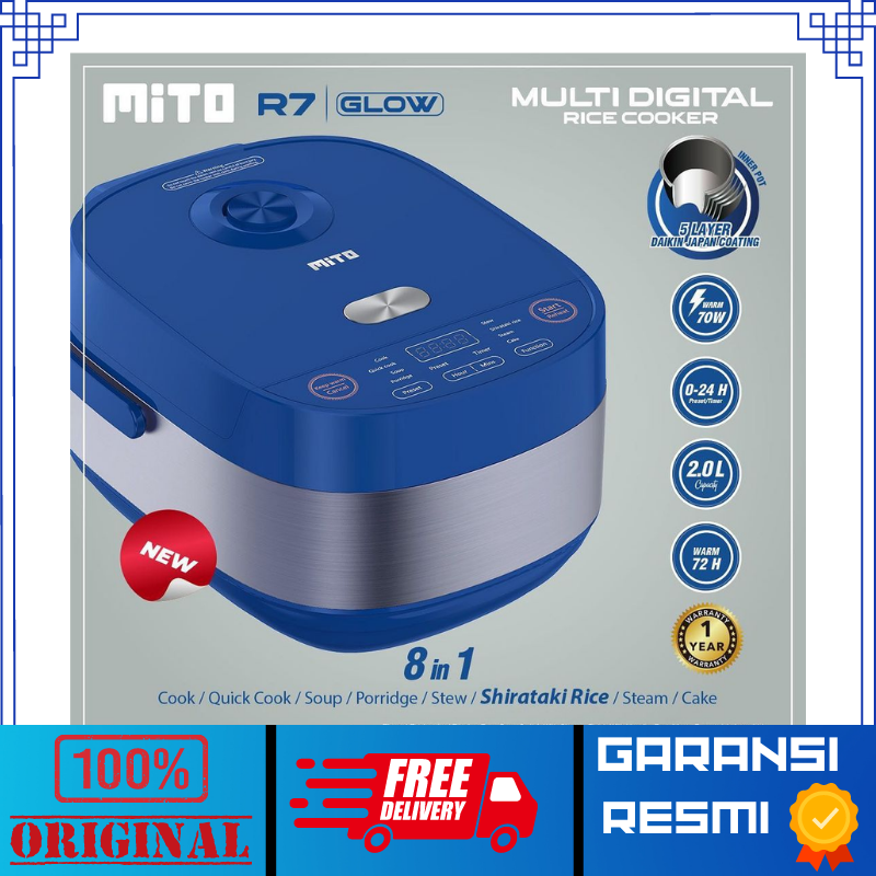 MITO Multi Digital Rice Cooker R7 2 Liter 8 in 1 - Blue Silver | Lazada ...