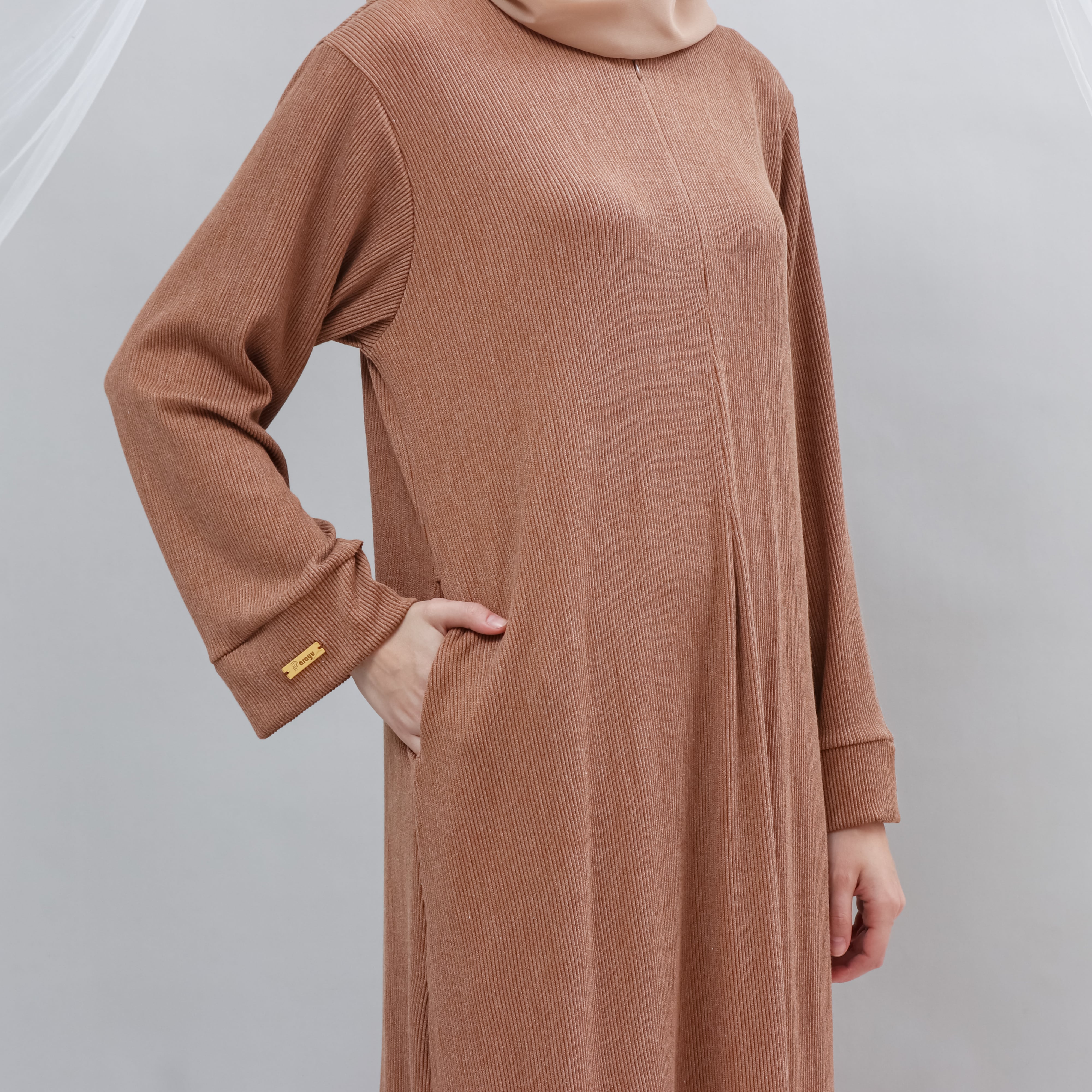 Pennay Gamis Knit Dress Abaya Muslimah Bahan Knit Halus Kekinian ...