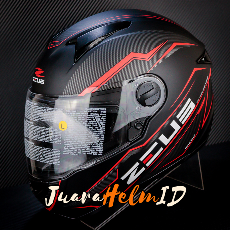 ZEUS HELM ZS811 AL12 / MATT BLACK RED ZS 811 / ZS-811 FULL FACE ...