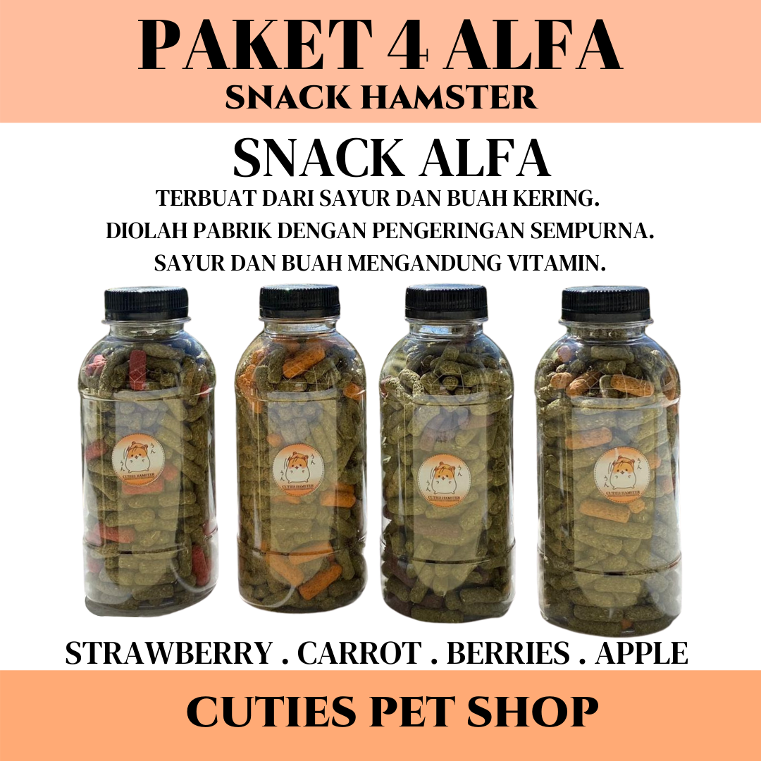 PAKET SNACK ALFA (4 MACAM) / MAKANAN HAMSTER / POKOK SAYUR DAN BUAH ...