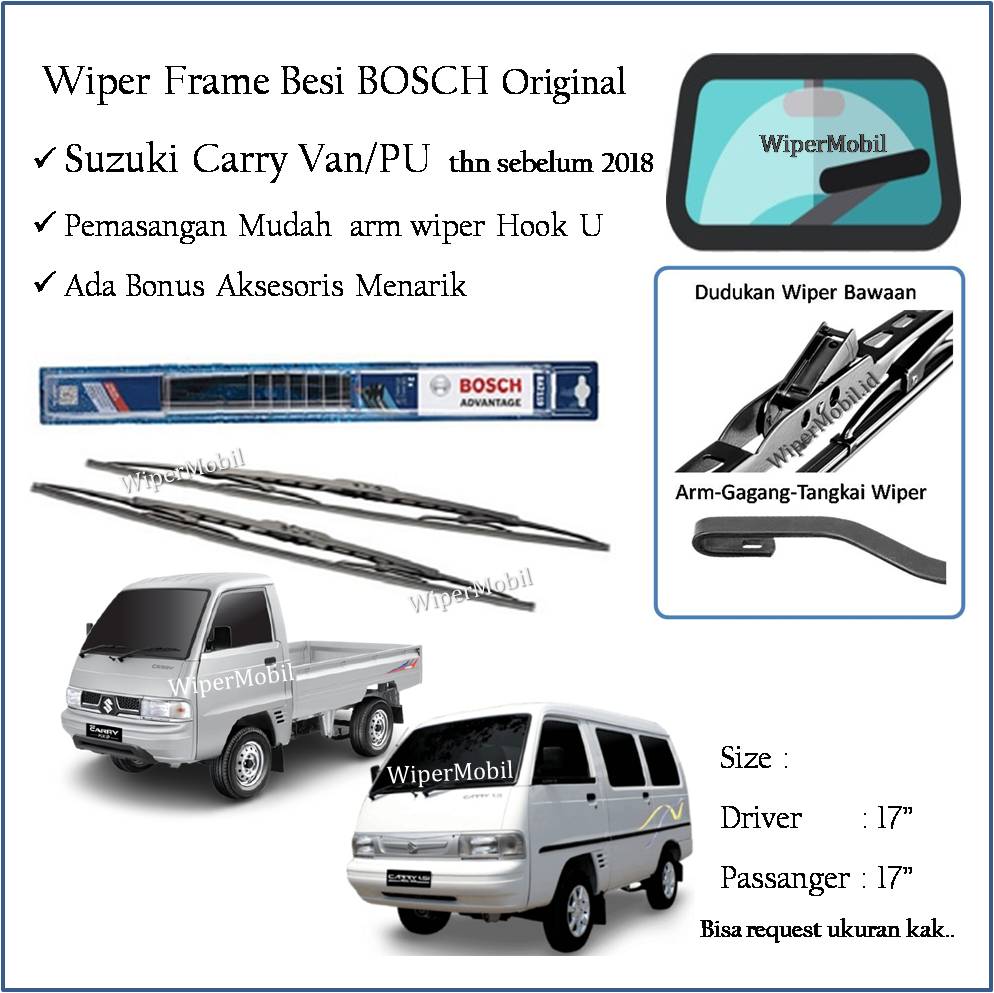 Wiper Bosch Kaca Mobil Suzuki Carry Futura 2004 2005 2006 2007 2008 ...