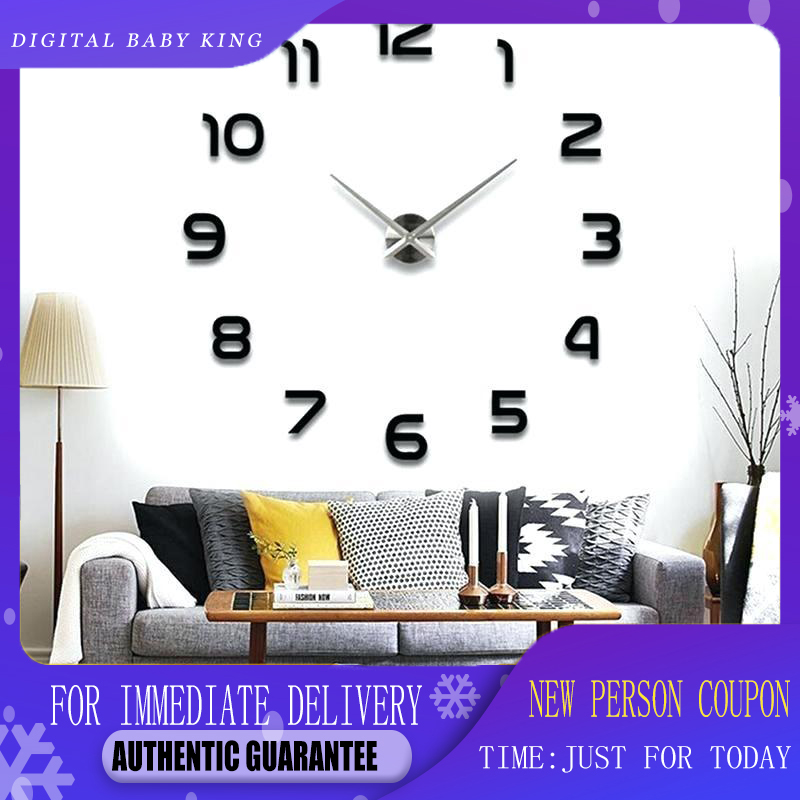 Raja bayi Jam Dinding 3D DIY Angka Latin Minimalis - Jam Dinding ...