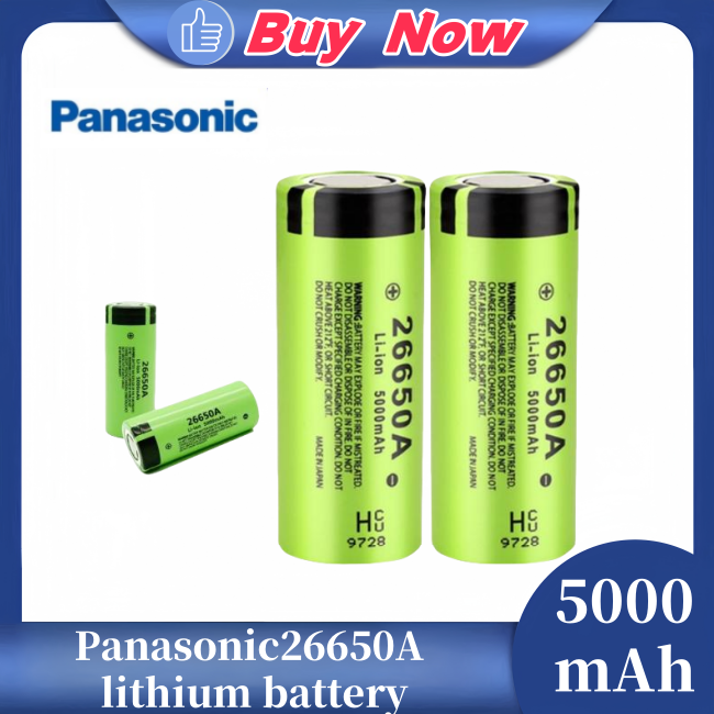 Panasonic 26650A Baterai Lithium Ion 5000mAh 3.7V Kapasitas Besar untuk ...
