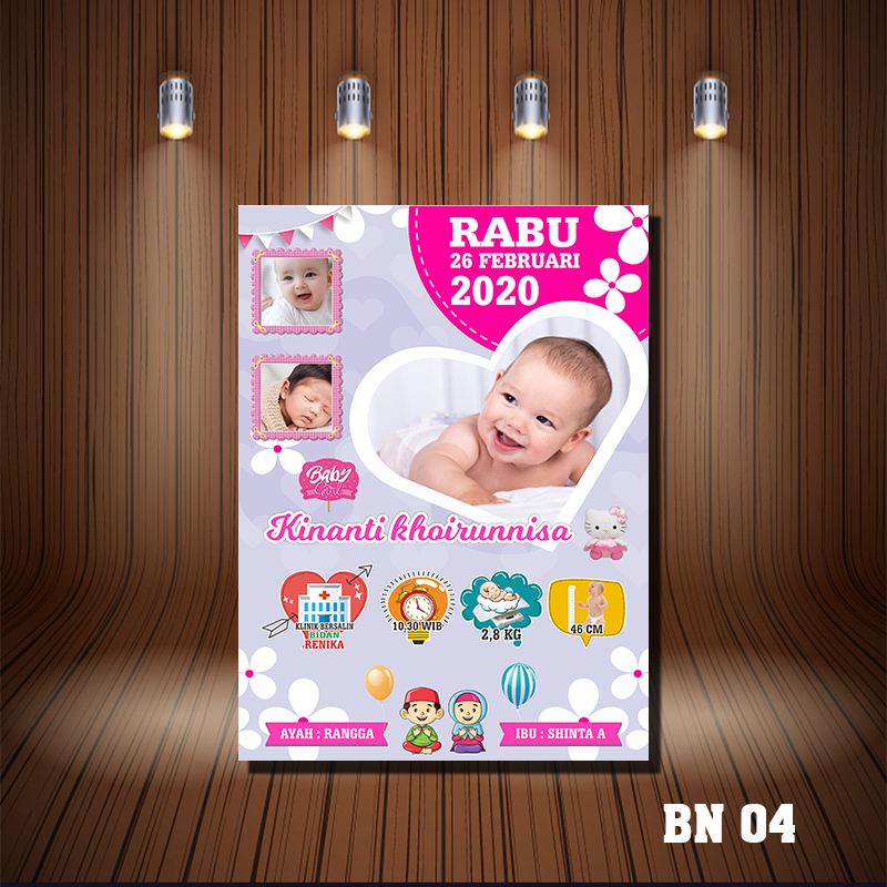 PROMO Wall Decor Biodata Bayi Bingkai 20x30 cm 10R / Hiasan Dinding ...