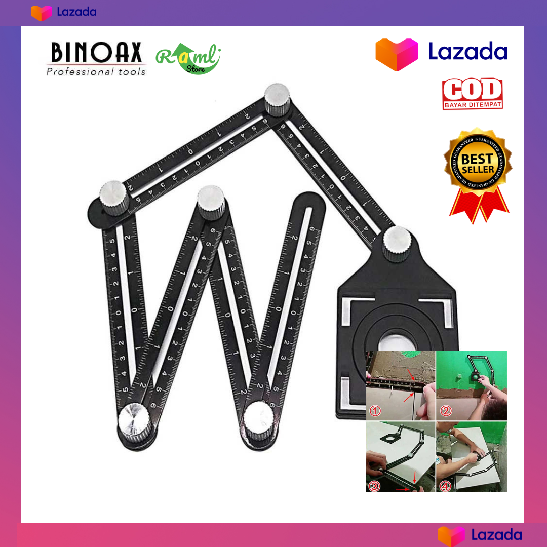 Alat Ukur Keramik / Alat Bantu Penanda Six Sided Ruler With Hole ...