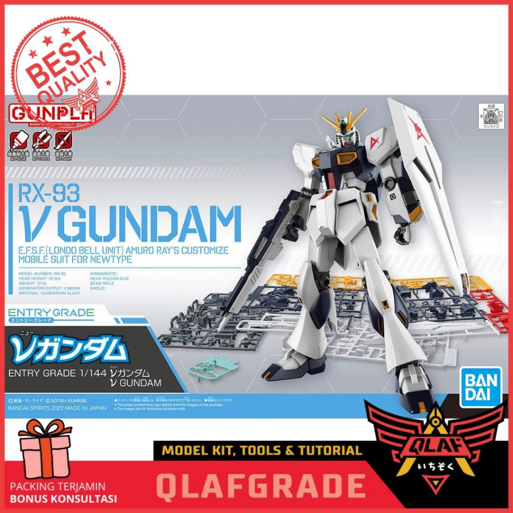 ENTRY GRADE NU GUNDAM V RX-93 1/144 Ori BANDAI | Lazada Indonesia