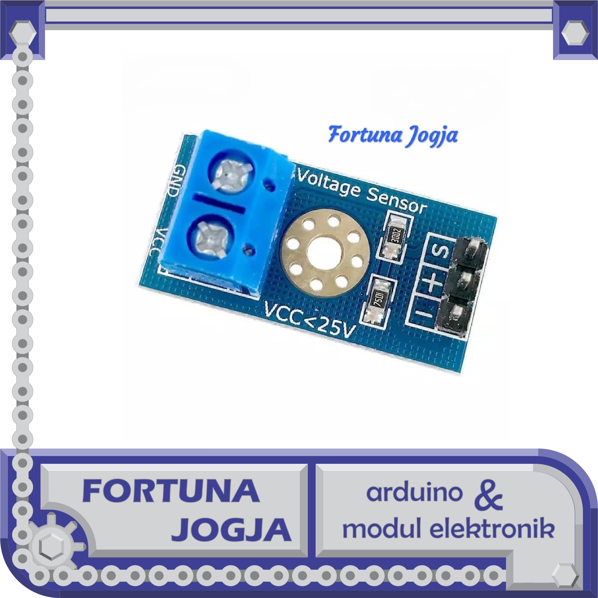 Sensor Tegangan Voltage DC 0-25v Pendeteksi Volt Arduino Raspberry Pi ...