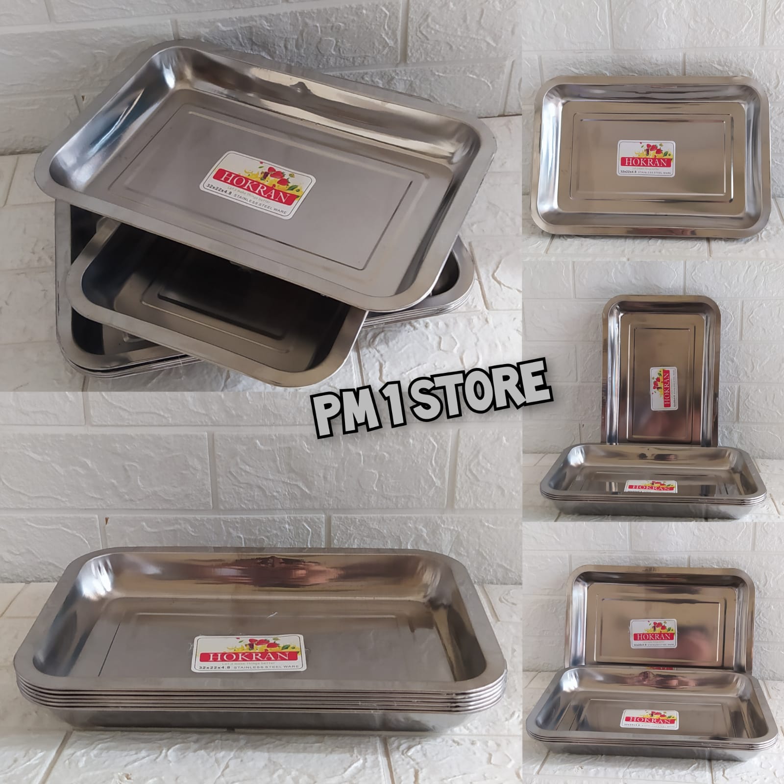 Baki Stainless Ukuran 32 x 22 cm Nampan Stenlis Persegi Segi Panjang ...