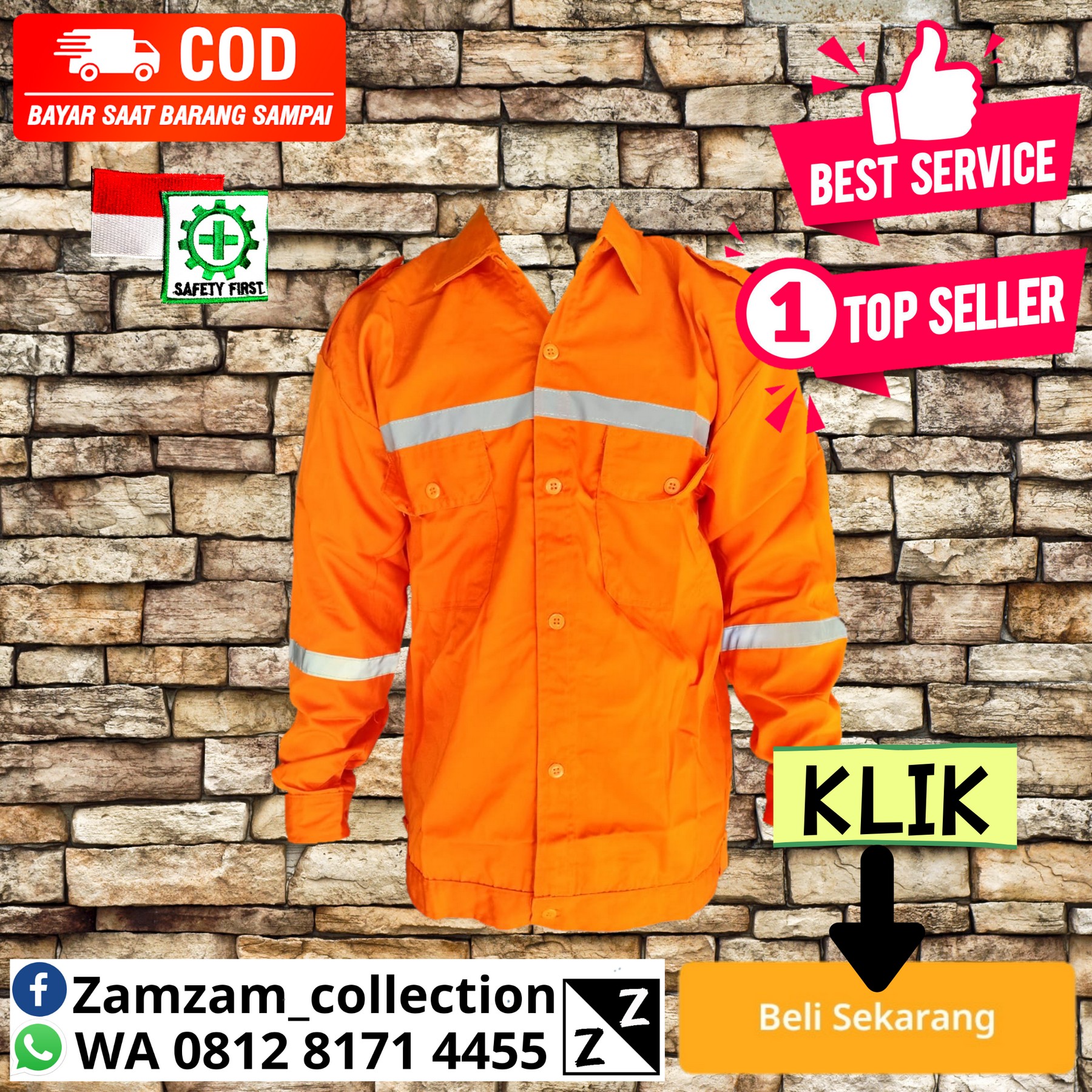 BAJU SAFETY KATELPAK WERPAK KEMEJA SERAGAM SAFETY KERJA TEHNIK LAPANGAN ...