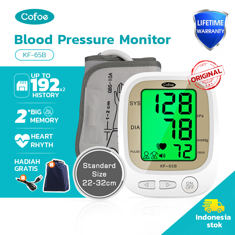 【24h Ship】Cofoe 2024 2 in 1 Alat Pengukur Tekanan Darah BP Meter dan Pengukur Ritme Jantung ...