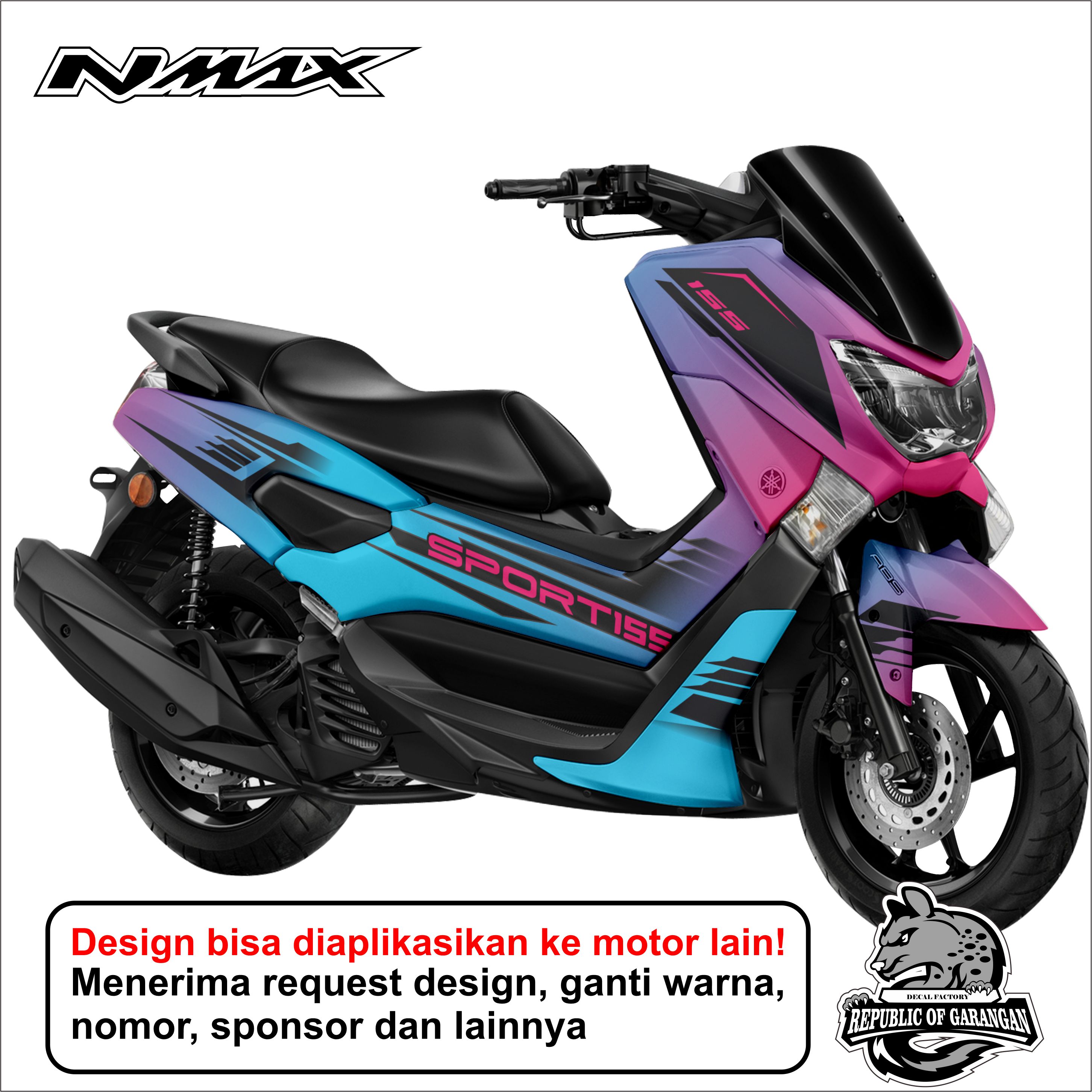 Sticker Nmax Full Body//Decal Nmax Full Grafis-10 grafis rainbow ...