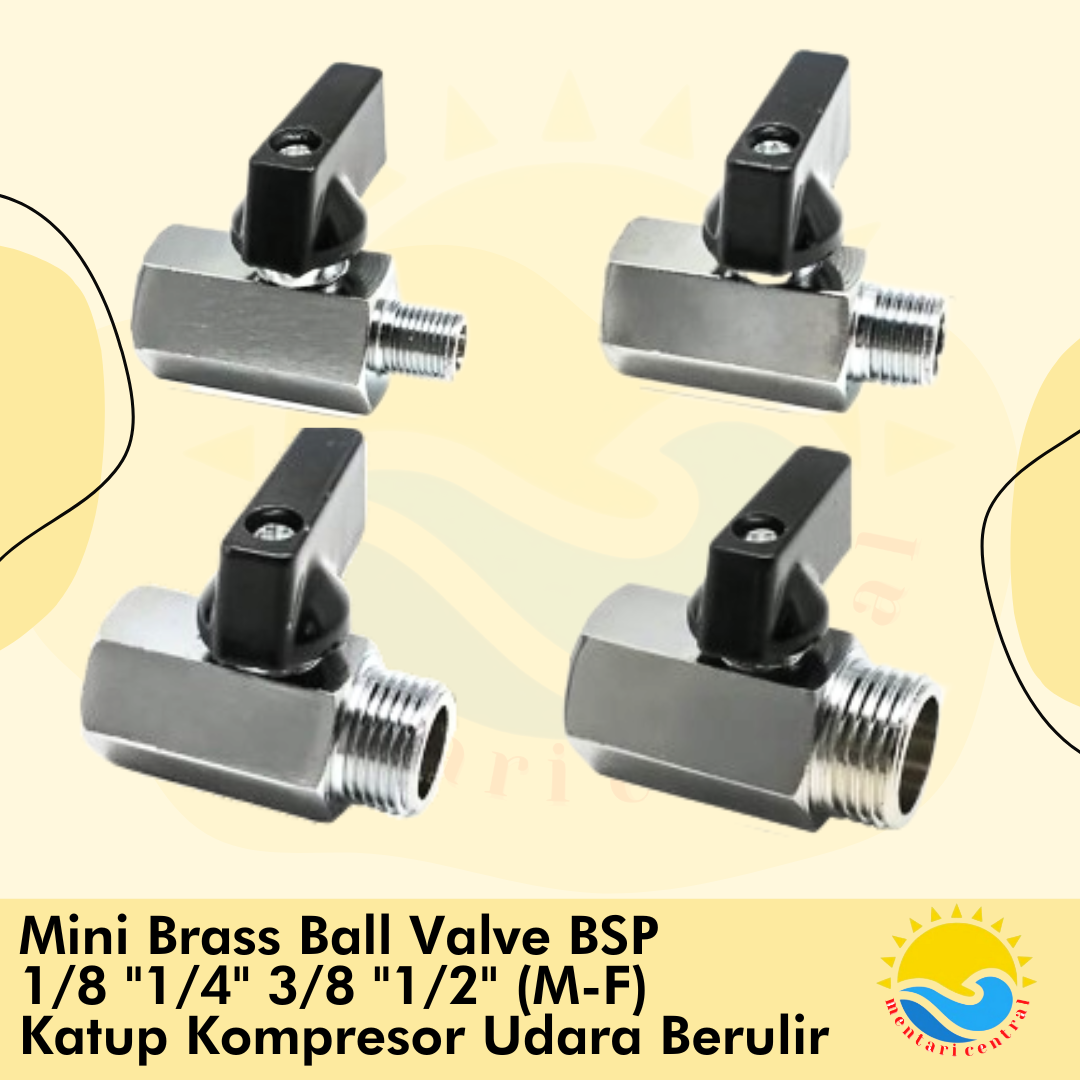 Stop Kran Angin Kompresor 1/4" / Ball Valve 1/4 Inch Inci male to male ...