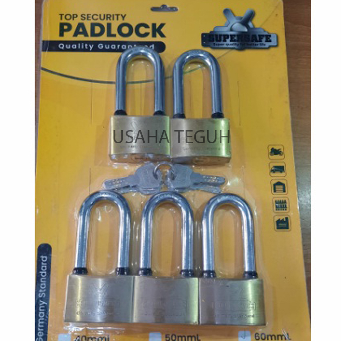 Gembok Kuningan Master Key 60mm 5pcs Leher Panjang SuperSafe | Lazada ...