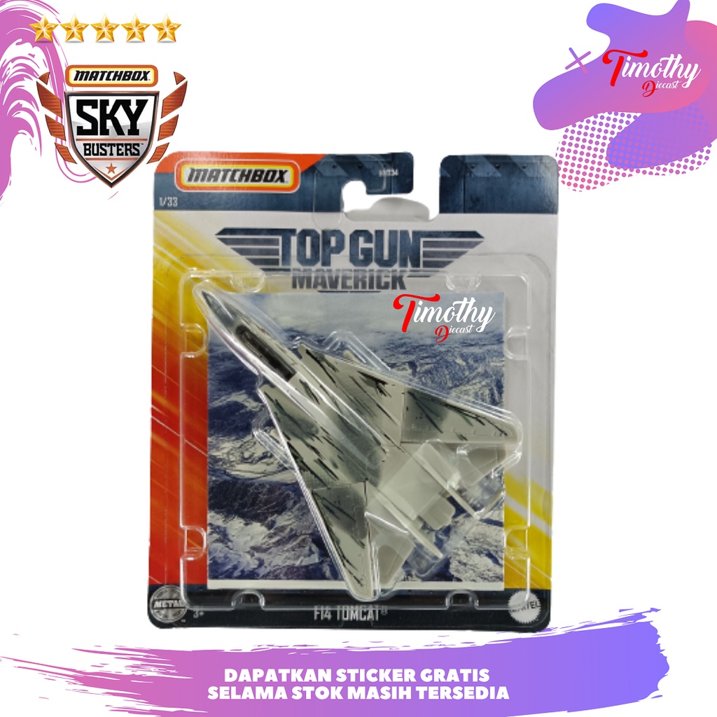 Matchbox Top Gun Maverick F14 Tomcat Silver Sky Busters | Lazada Indonesia