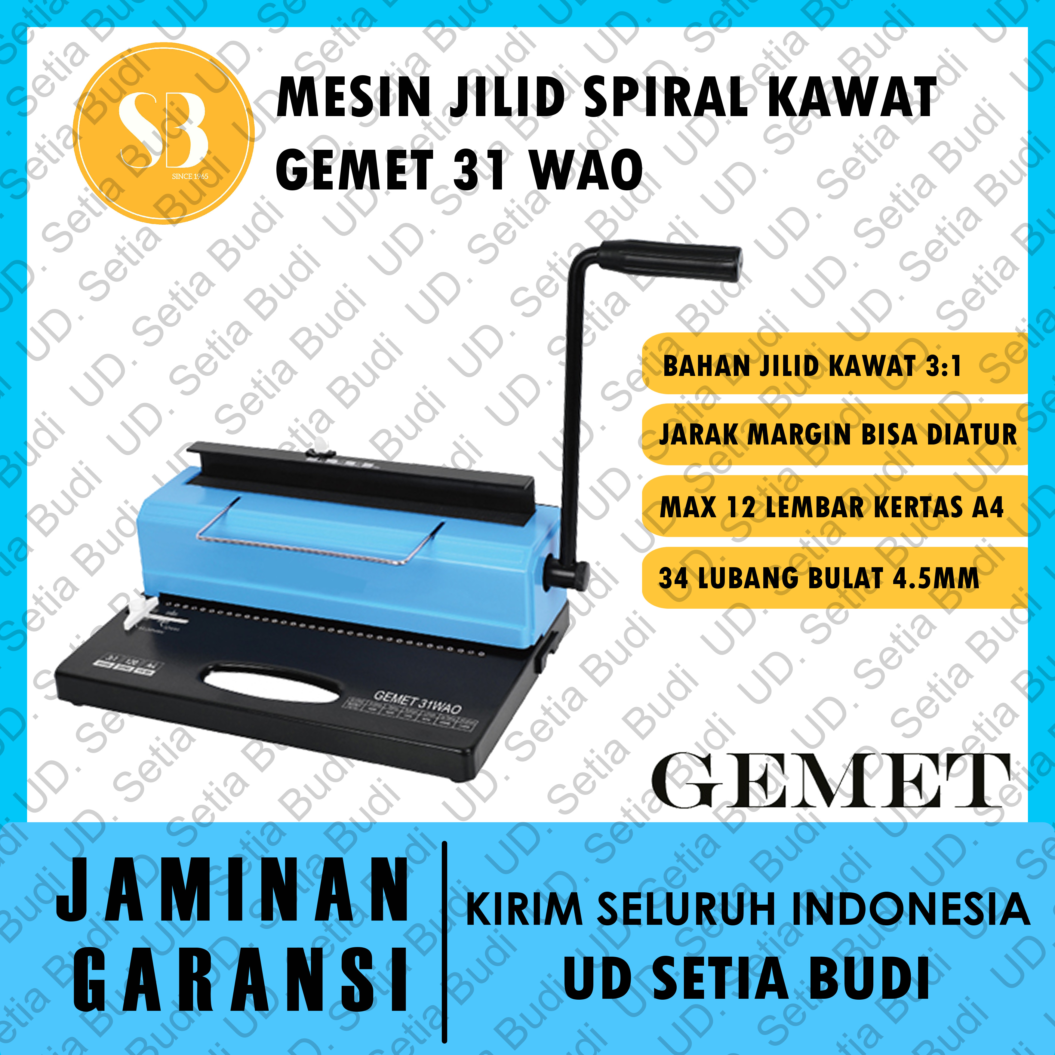Mesin Jilid Spiral Kawat GEMET 31 WAO Asli dan Bergaransi | Lazada ...