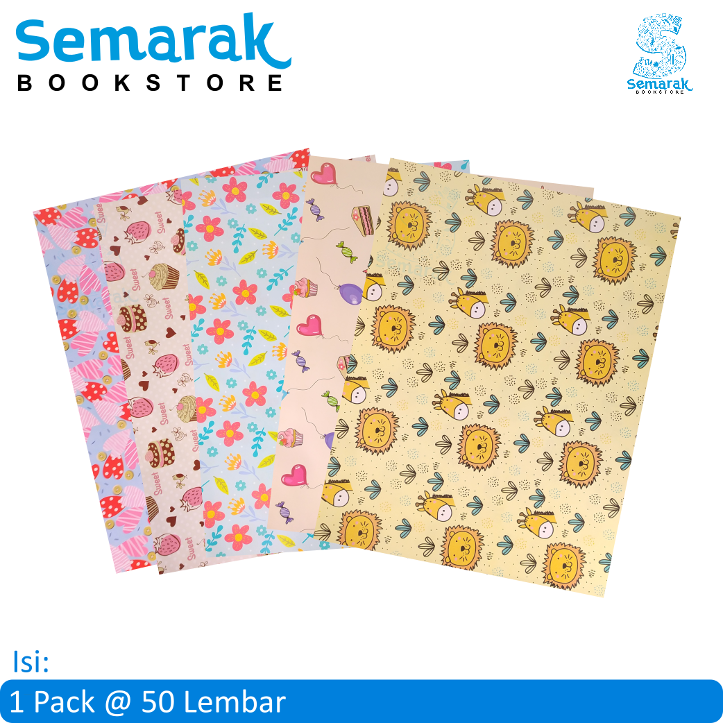 SiDU Sinar Dunia Gift Wrap Kertas Kado Glossy 65 x 49 cm [1 Pack / 50 ...