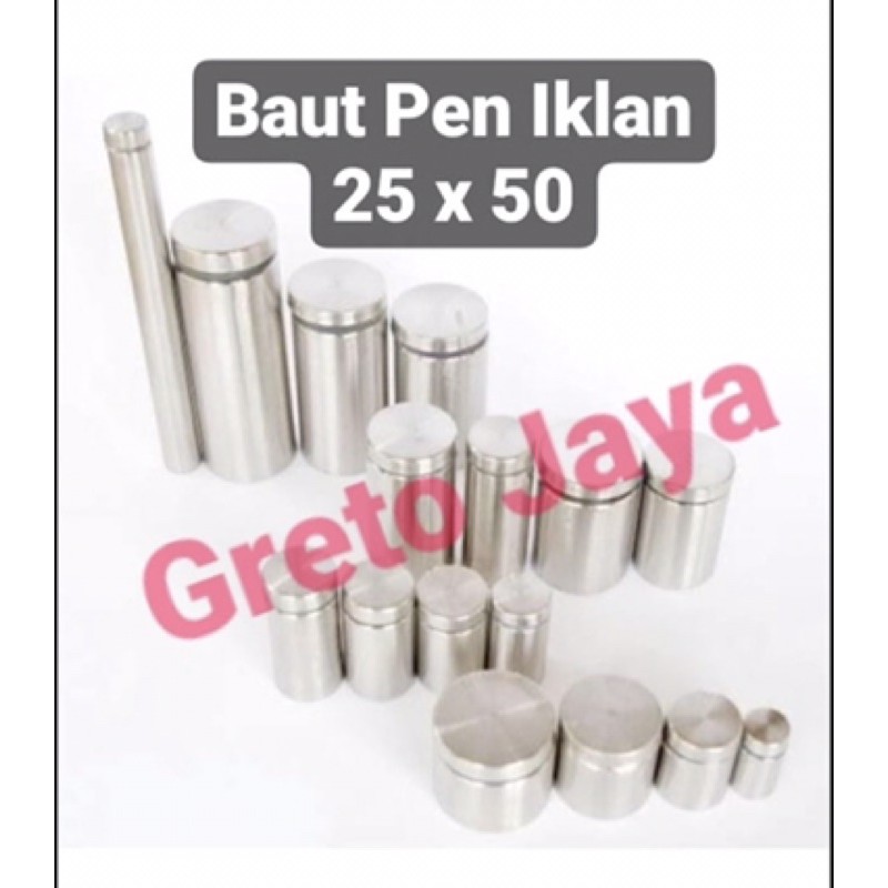 ( 25x50 ) Baut Pin Pen Iklan 25 mm x 50 mm Sign Board Wall Akrilik ...