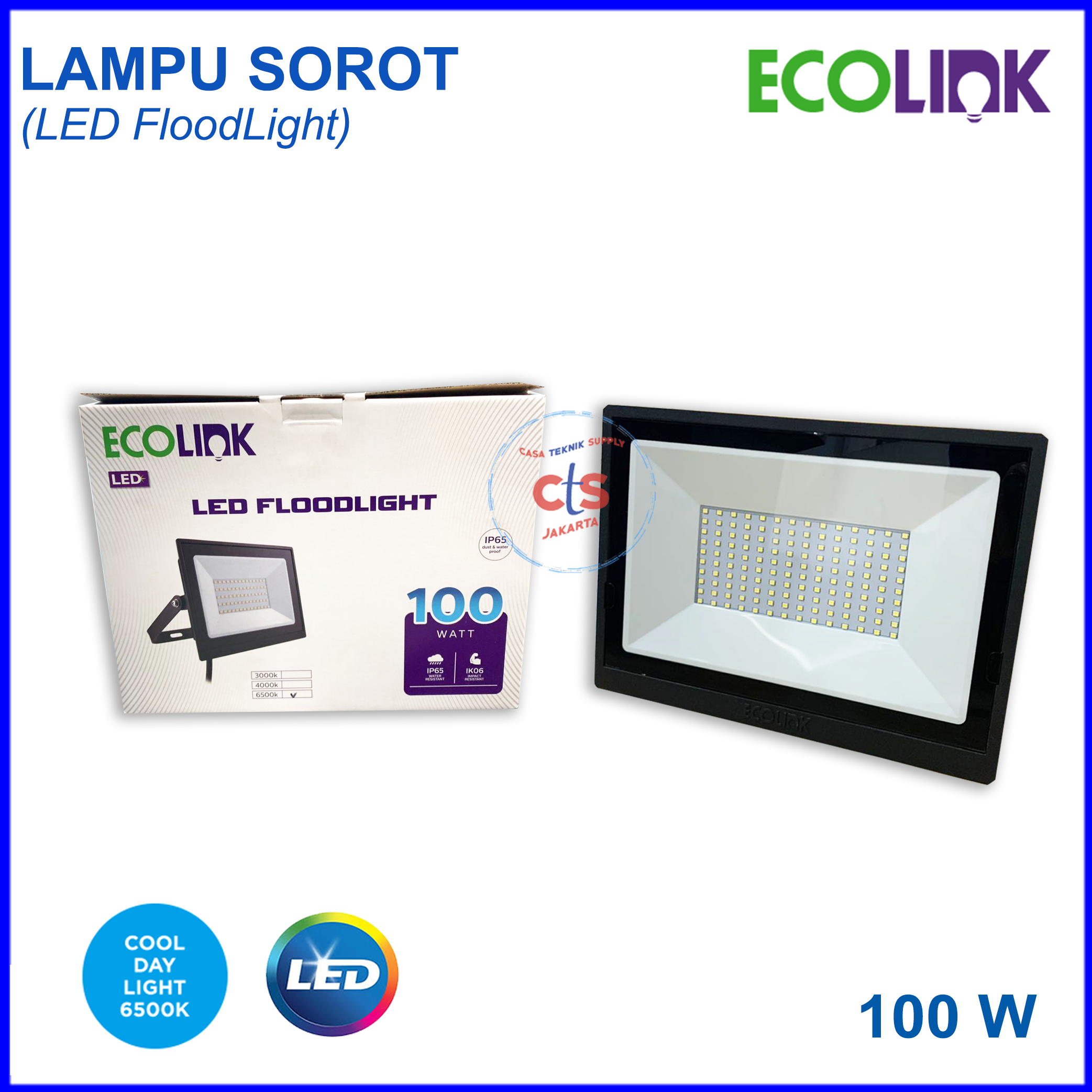 Ecolink LED Floodlight 100 Watt 100 W Lampu Sorot | Lazada Indonesia