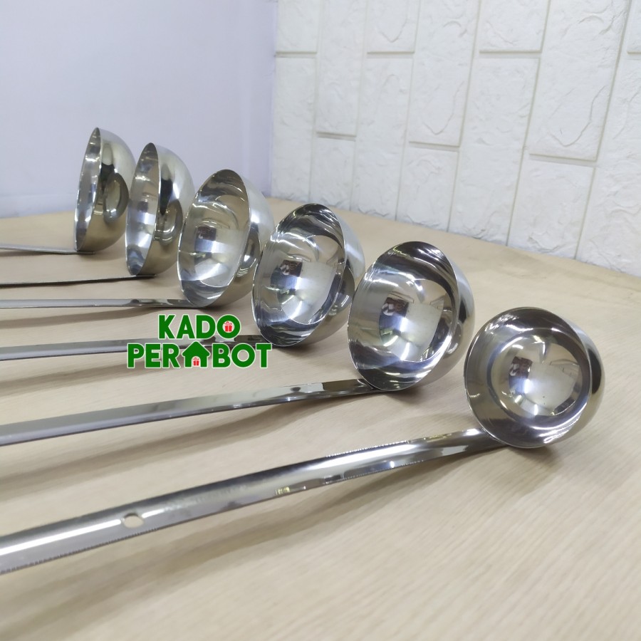 irus stainless jumbo 45 cm - centong kuah bakso panjang - sendok panci ...