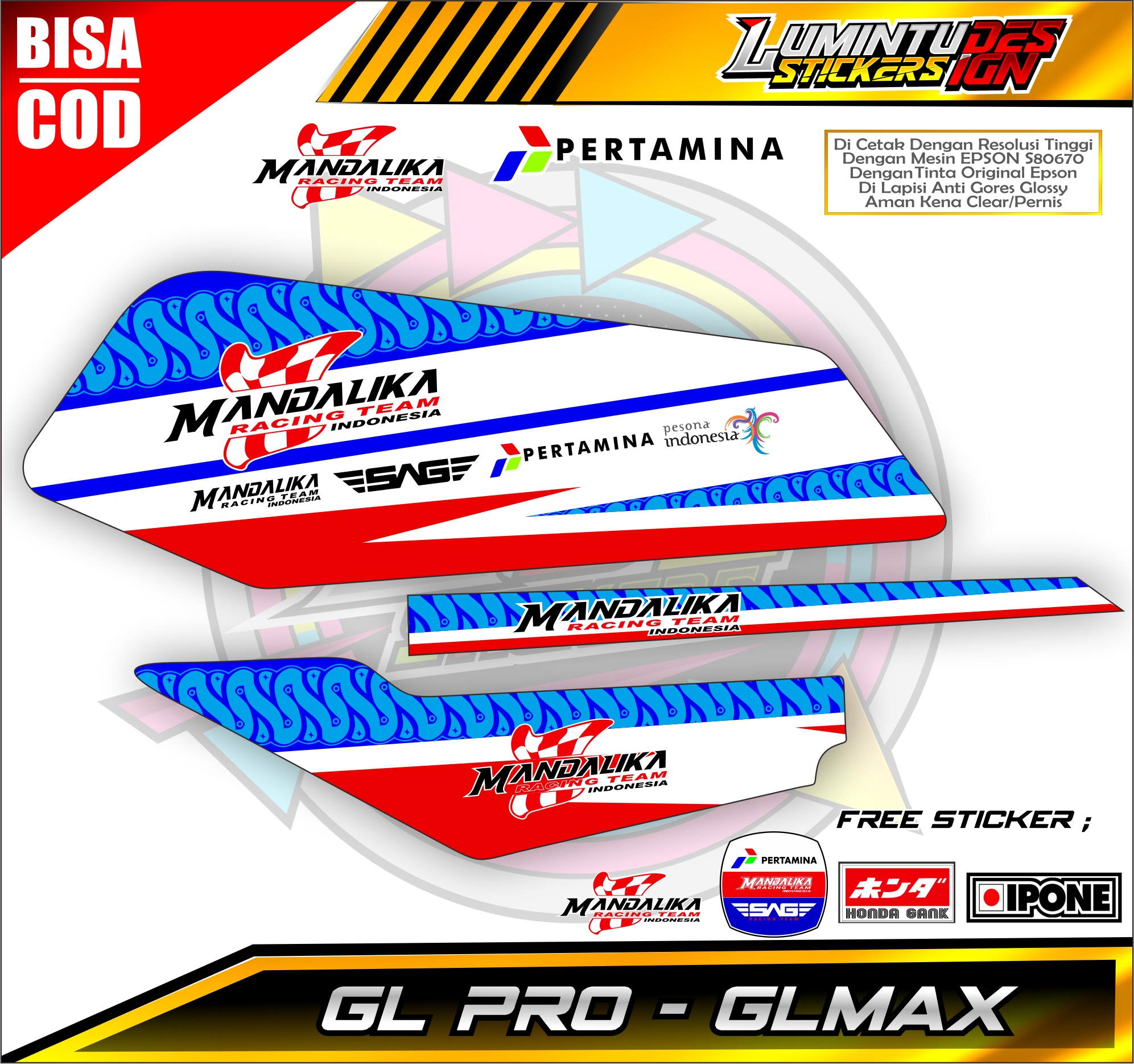 Striping List GL Max GL pro Variasi Livery Pertamina Mandalika Racing ...