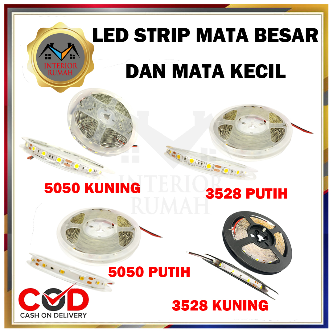 Lampu LED Strip 5050 & 3528 5 M Warna Putih & Kuning | Lazada Indonesia