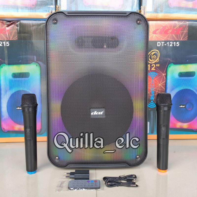 Speaker Portable 12 inch DAT DT 1215 Free 2 Mic Wireless | Lazada Indonesia