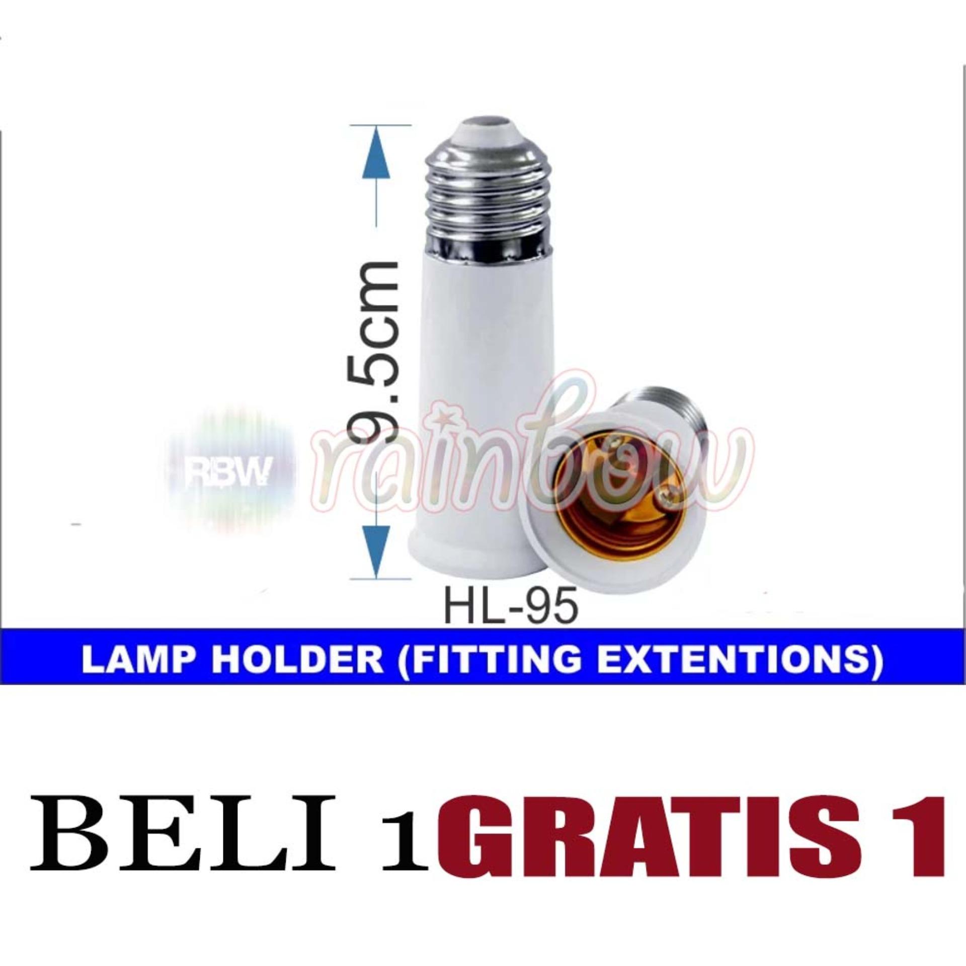 rainbow BELI 1 GRATIS 1 - Fitting Sambungan Downlight Panjang lampu Soket E27 panjang 9,5CM agar ...
