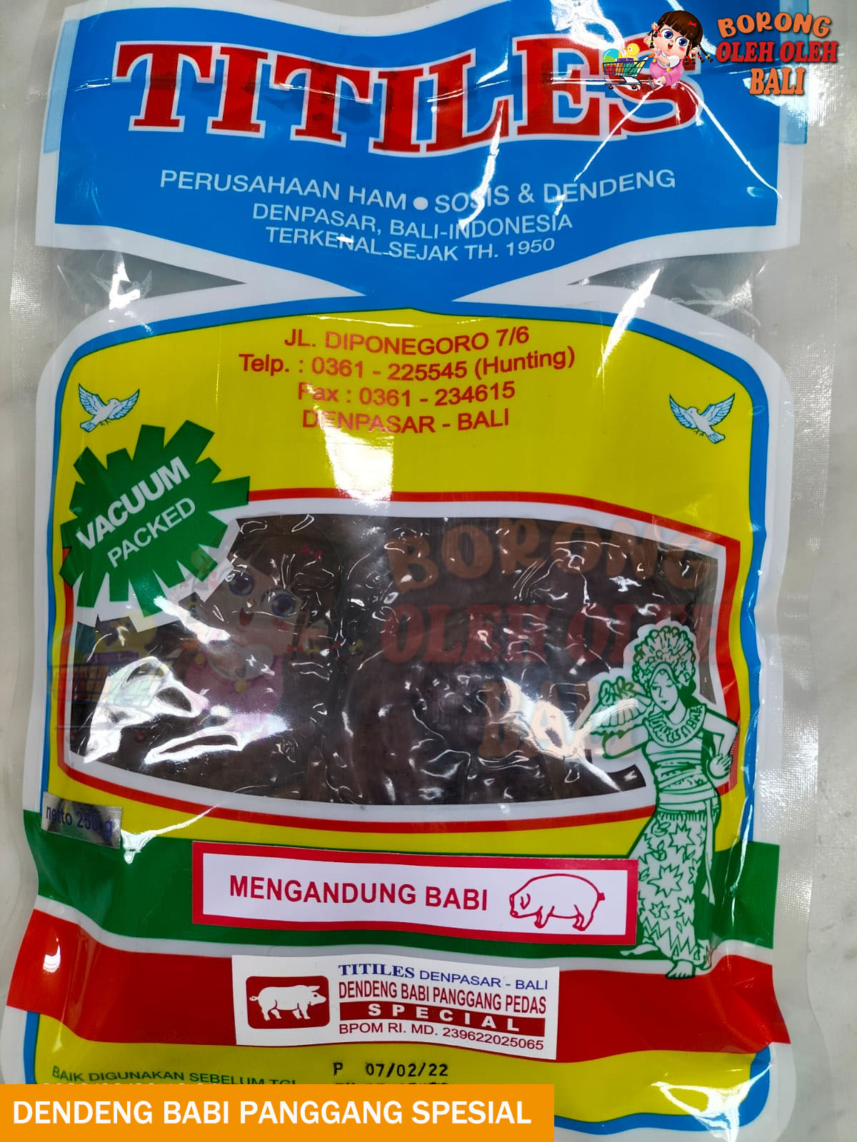 DENDENG BABI SPESIAL TITILES 250 GRAM DENDENG TITILES BALI MURAH ...