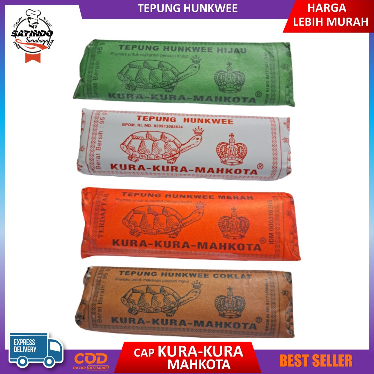 Tepung HUNKWEE Cap Kura-Kura Mahkota All Variant - HUN KWE / HUNKWE ...