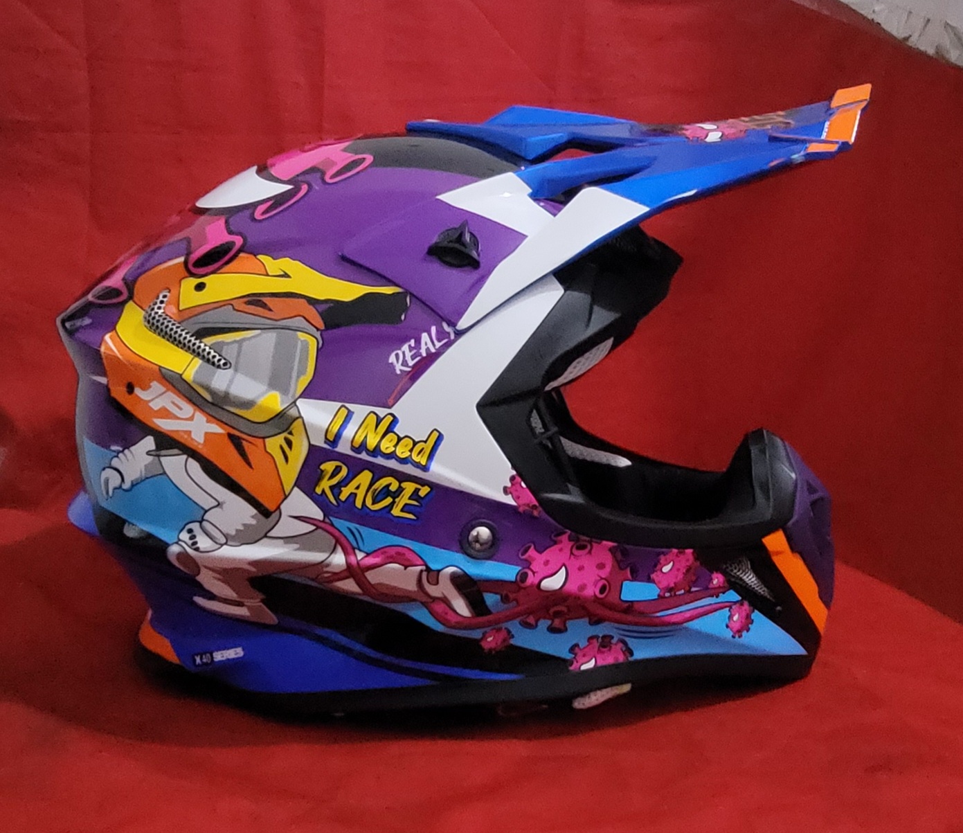 Helm JPX Cross Motif Virus - Original - Helm Trail / Supermoto / Half ...