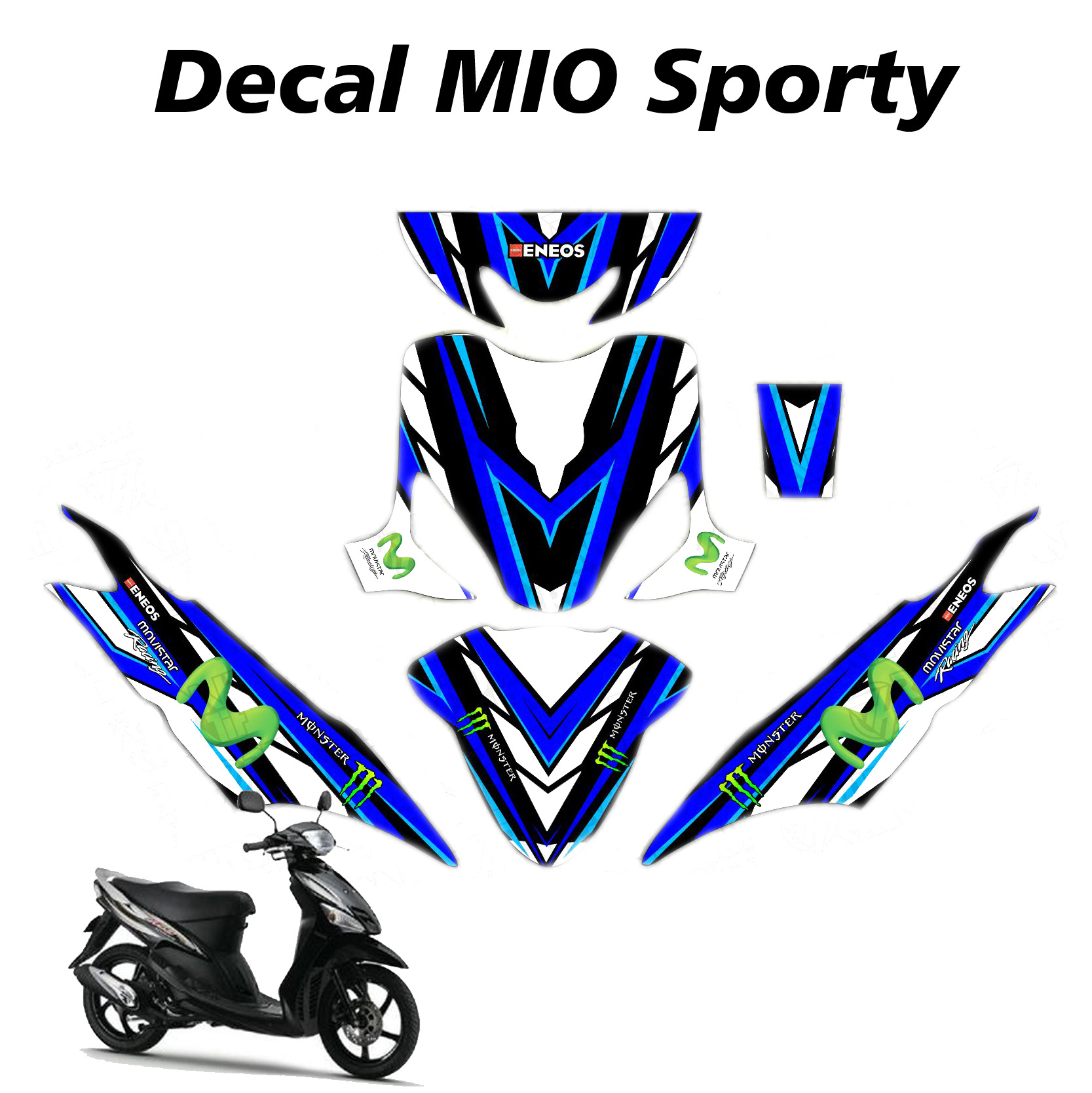 Stiker Decal Motor Mio Sporty Fullbody Biru | Lazada Indonesia