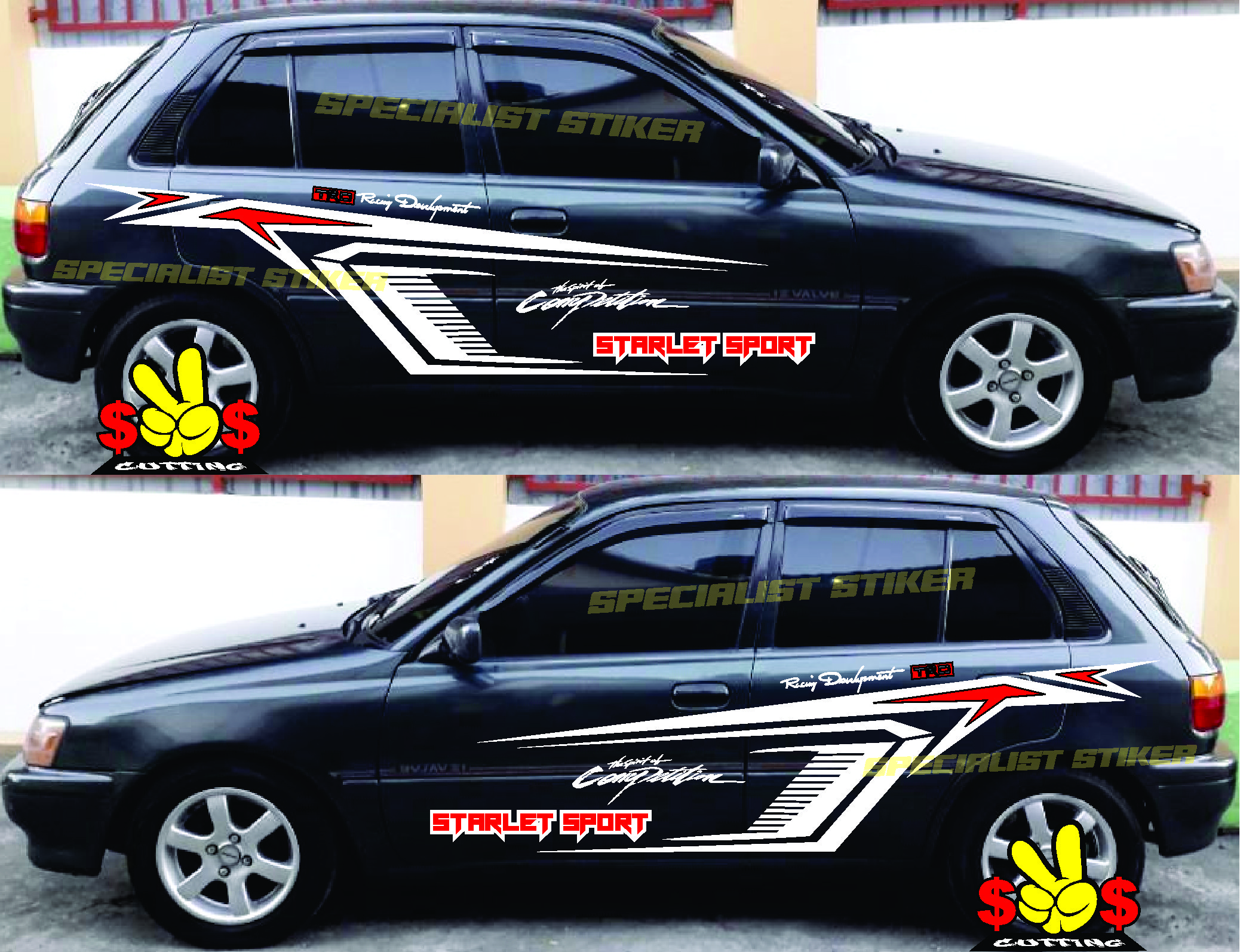 Stiker Mobil Toyota Starlet Cutting Sticker Starlet Sport | Lazada ...
