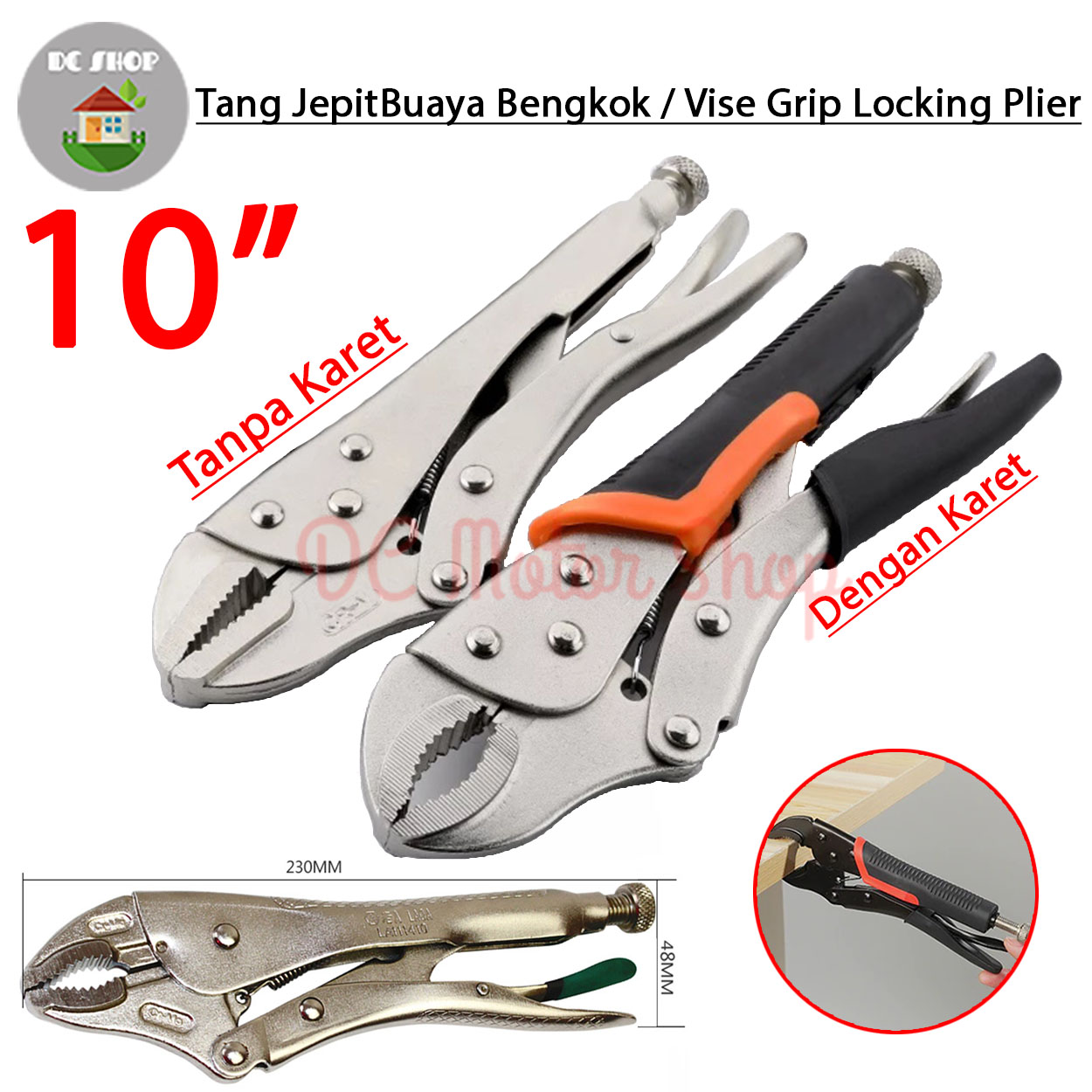 Tang Jepit Buaya Bengkok 5" 7" 10" Locking Plier Curve Vise Grip Heavy ...