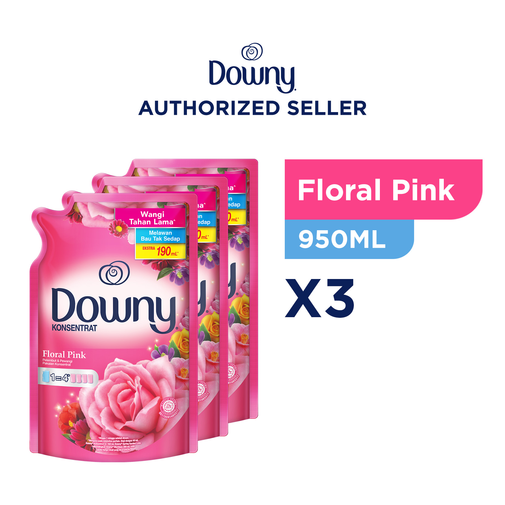 Downy Pelembut dan Pewangi Pakaian Konsentrat Floral Pink 950 ml ...