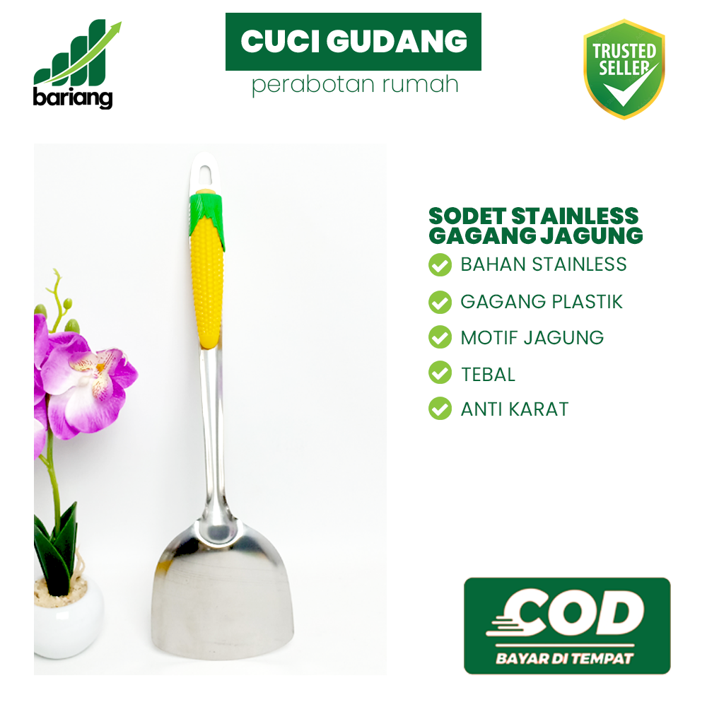 HARGA PROMO !!! Sendok Sayur Stainless / Spatula Stainless / Irus Bulat ...