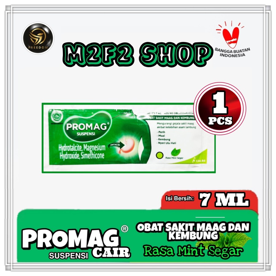 Promag Cair Obat Sakit Maag dan Kembung Sachet Rasa Mint - 7 ml ...