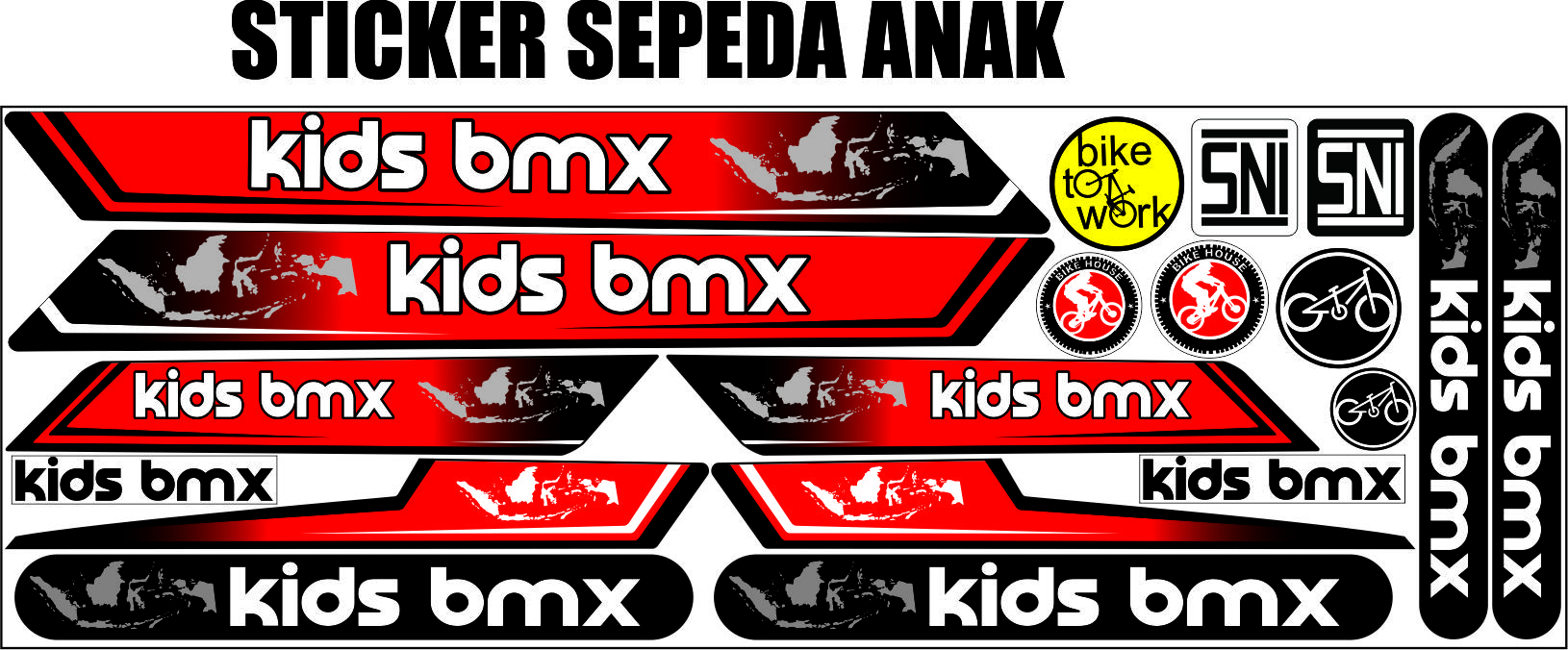 STICKER SEPEDA ANAK VARIASI STRIPING UNIVERSAL LOKS | Lazada Indonesia