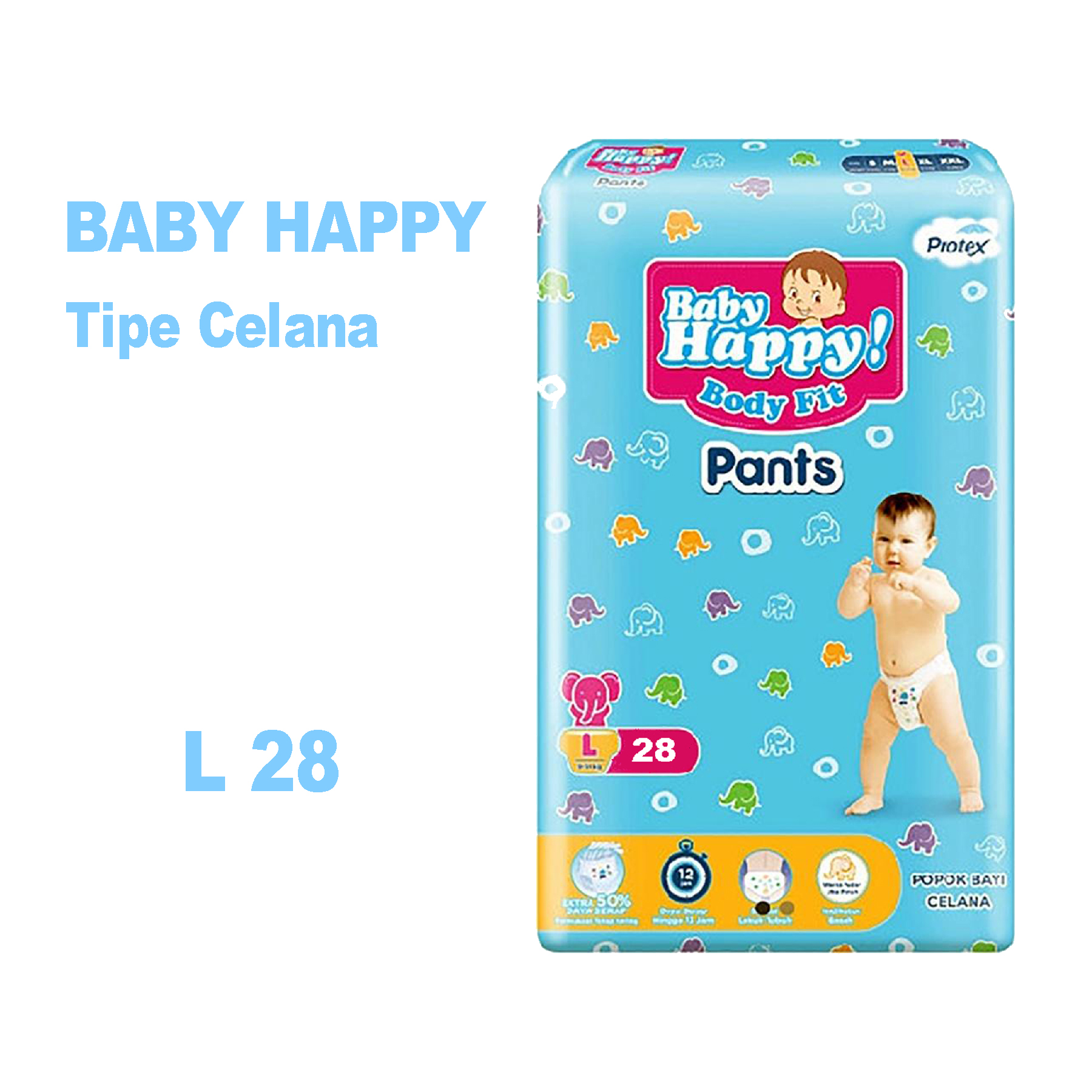 Popok Baby Happy Pants S38+2/M32/L28/XL26/XXL24 - Baby Happy Tipe Celana - Libra Baby Shop ...
