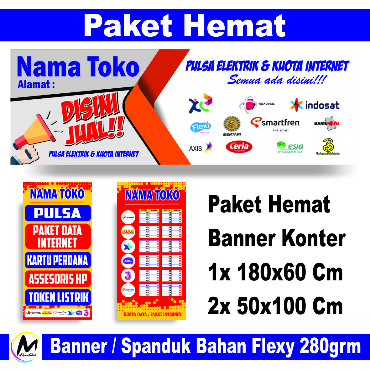 Spanduk Banner Konter Pulsa Dan Kuota - Paket Hemat Lebih Murah ...