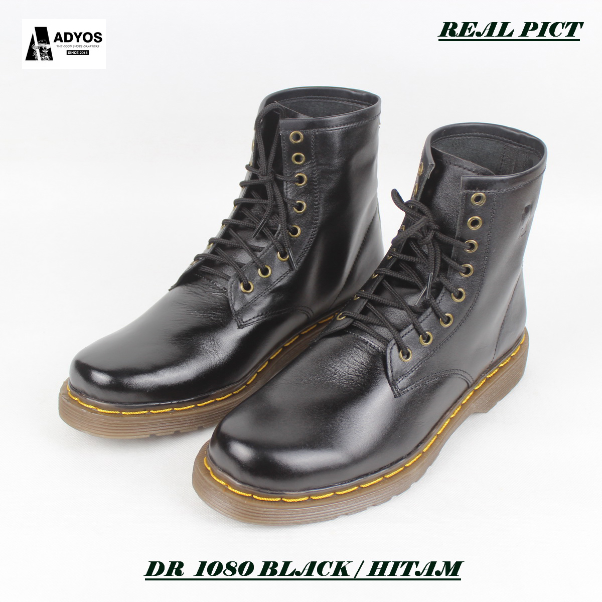 SEPATU BOOT PRIA KULIT MODEL TALI 8 HOLE [DR1080] | Lazada Indonesia