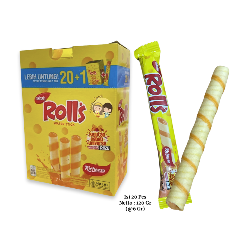 Wafer Nabati Rolls Stick 20 X 6 Gr Rasa Keju by Jadoel Snack | Lazada ...