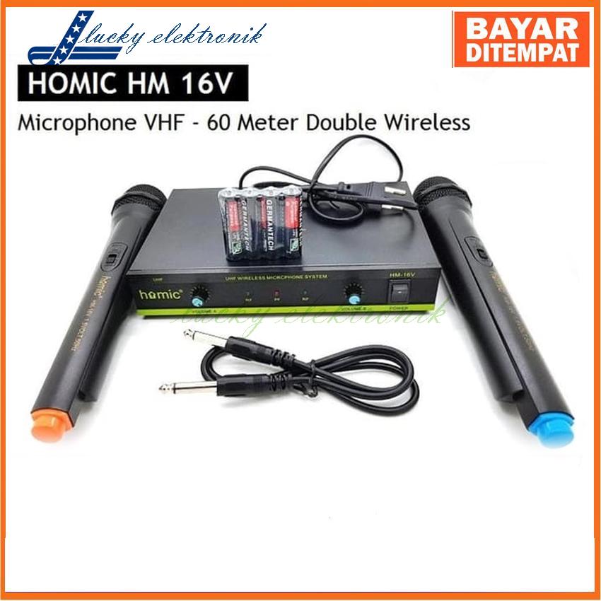 Homic HM -16V Microphone Wireless Double Homic HM -16V Tanpa Kabel ...