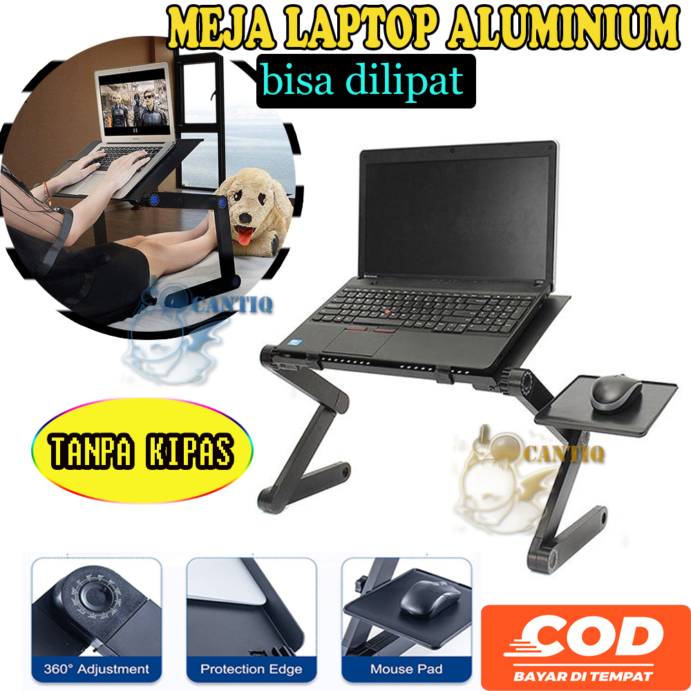 QCF 1 PC M MEJA Laptop ALUMINIUM 360 Tanpa Kipas + Mouse Pad Meja Kerja ...